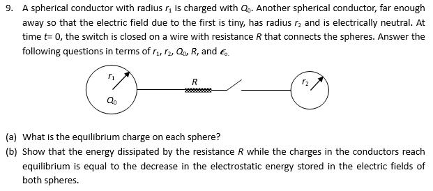 Solved A spherical conductor with radius ri is charged with | Chegg.com