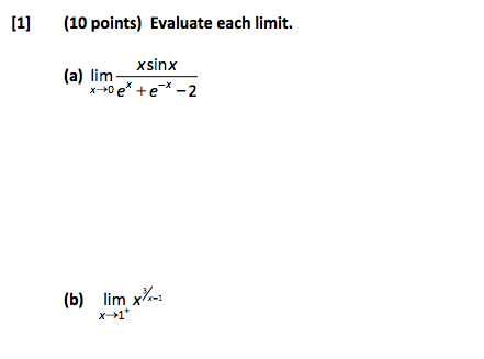 Solved Evaluate each limit. (a) lim_x rightarrow 0 xsinx/e^x | Chegg.com