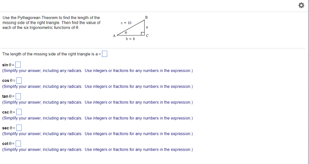 Solved Use the Pythagorean Theorem to find the length of the | Chegg.com