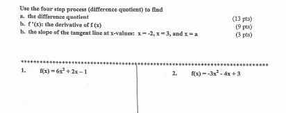 Solved Use the four step process (difference quotient) to | Chegg.com