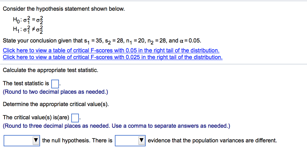 Solved Consider The Hypothesis Statement Shown Below H 0