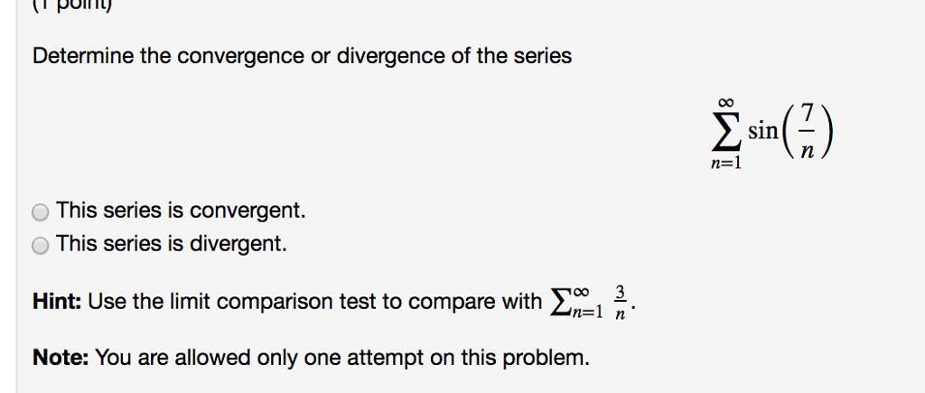 Solved Determine the convergence or divergence of the series | Chegg.com