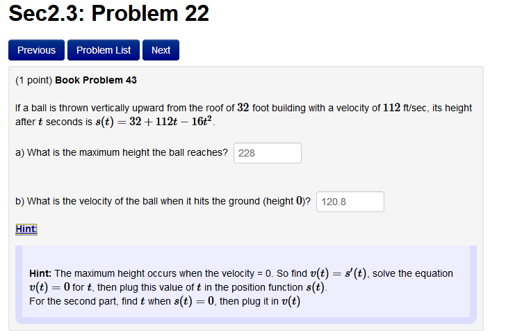 Solved Sec2.3: Problem 22 PreviouS Problem List Next (1 | Chegg.com