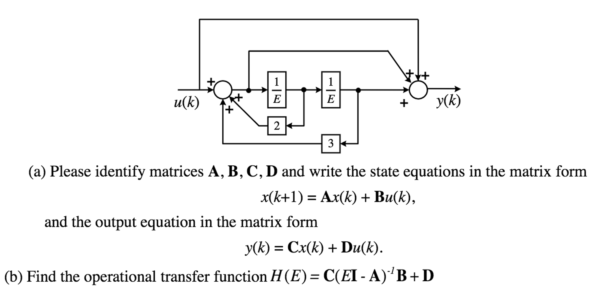 Solved Identify matrices A, B, C, D and write the state | Chegg.com