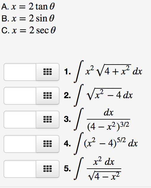 Solved (1 point) For each of the indefinite integrals below, | Chegg.com