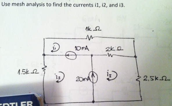 Solved Use mesh analysis to find the currents i1, i2, and | Chegg.com