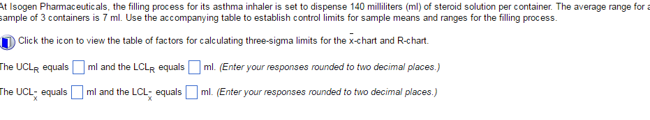Solved More Info Factors for calculating three-sigma limits | Chegg.com