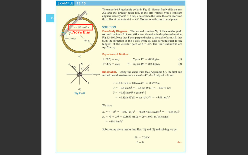 Solved The smooth 0.5-kg double-collar in Fig. 13-19a can | Chegg.com