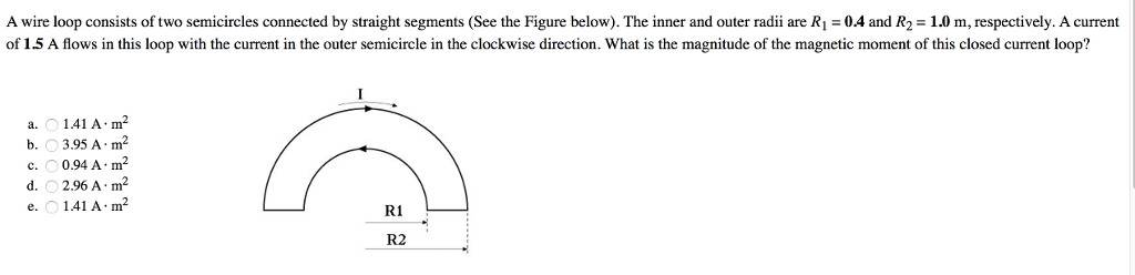 Solved A wire loop consists of two semicircles connected by | Chegg.com