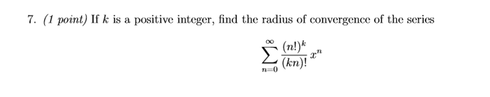 Solved If k is a positive integer, find the radius of | Chegg.com