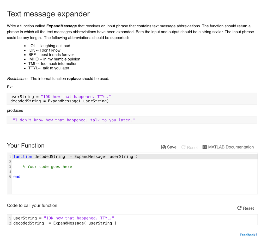 Solved Text message expander Write a function called | Chegg.com Solved Text message expander Write a function called | Chegg.com