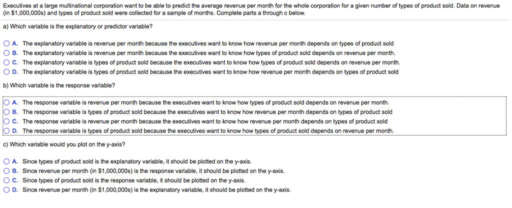 Solved Executives at a large multinational corporation want | Chegg.com