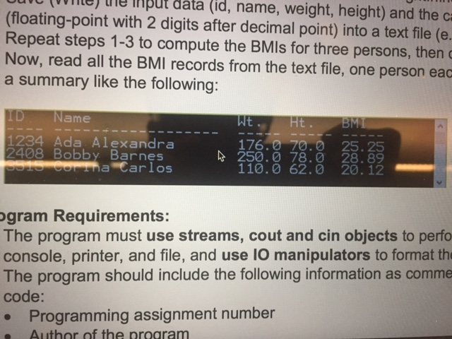 Solved C++ Assignment Description: Write a program that | Chegg.com
