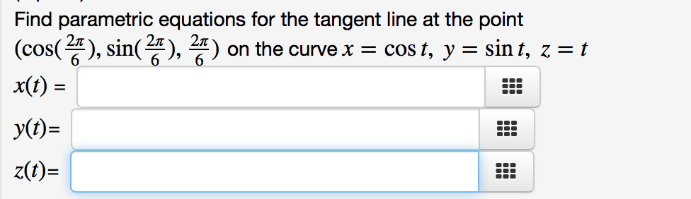 Solved Find parametric equations for the tangent line at the | Chegg.com