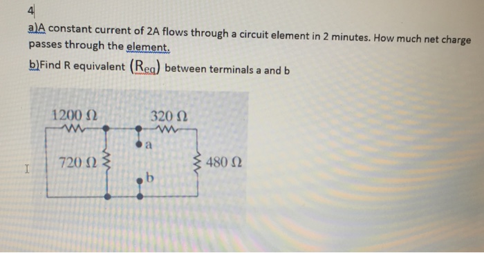 Solved A constant current of 2A flows through a circuit | Chegg.com