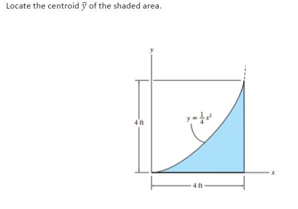Solved Locate the centroid y bar of the shaded area. | Chegg.com