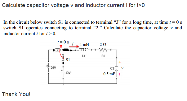 Solved Calculate capacitor voltage V and inductor current i | Chegg.com