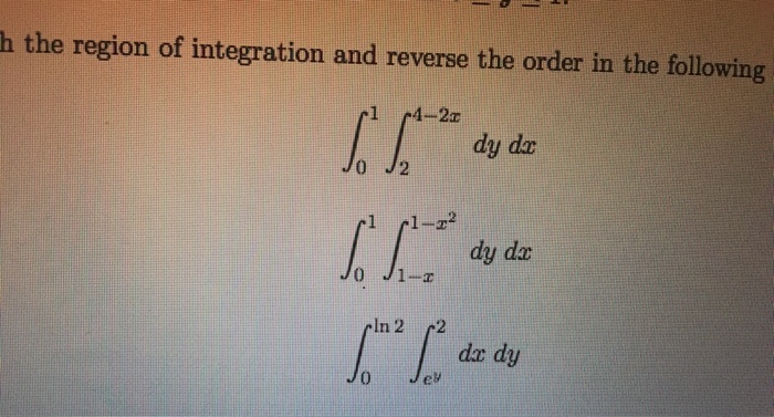 Solved Sketch region of integration and reverse the order of | Chegg.com