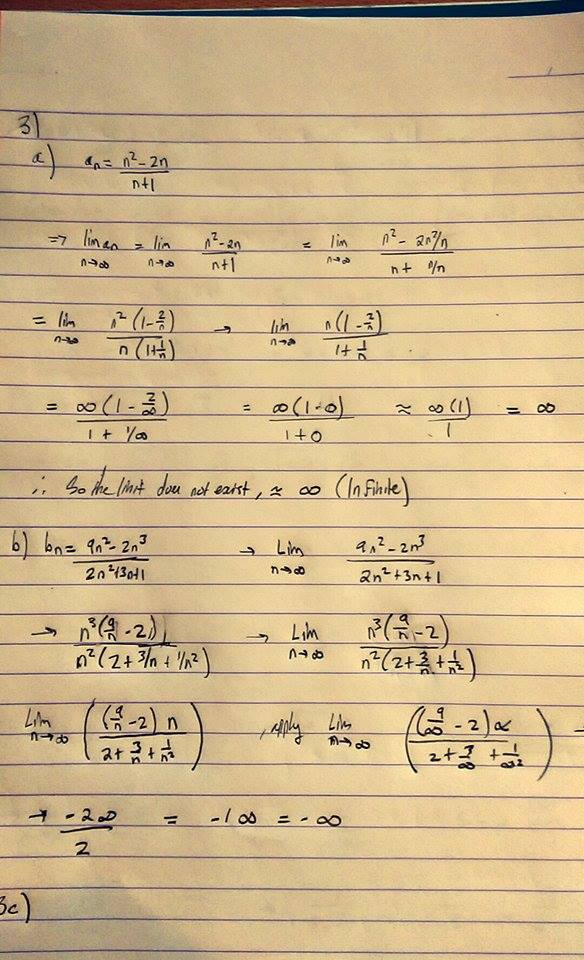 Solved Question 3. Determine the limits of the sequences | Chegg.com