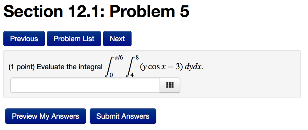 Solved Section 12.1: Problem 5 PreviouS Problem List Next (1 | Chegg.com