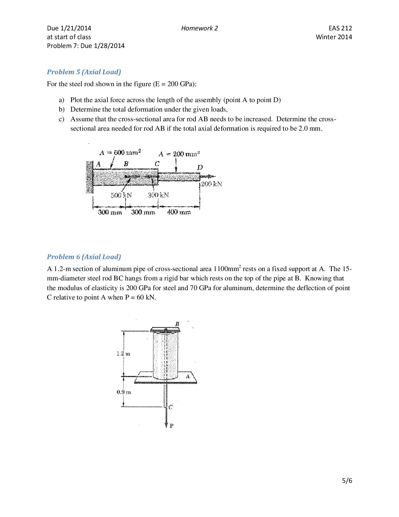 Solved (Axial Load) For the steel rod shown in the figure | Chegg.com