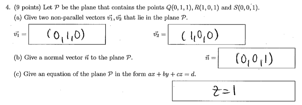 Solved 4. (9 points) Let P be the plane that contains the | Chegg.com