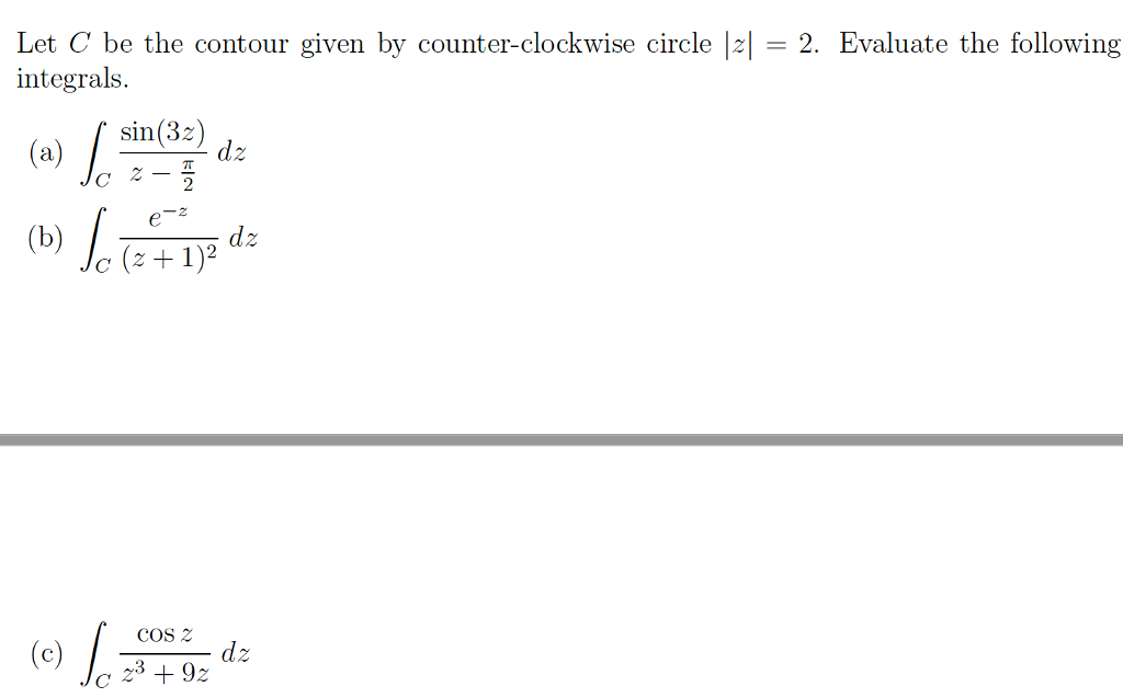 Solved Let C be the contour given by counter-clockwise | Chegg.com