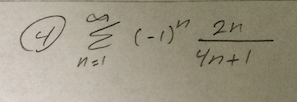 Solved (-1)n 2n/4n + 1 | Chegg.com