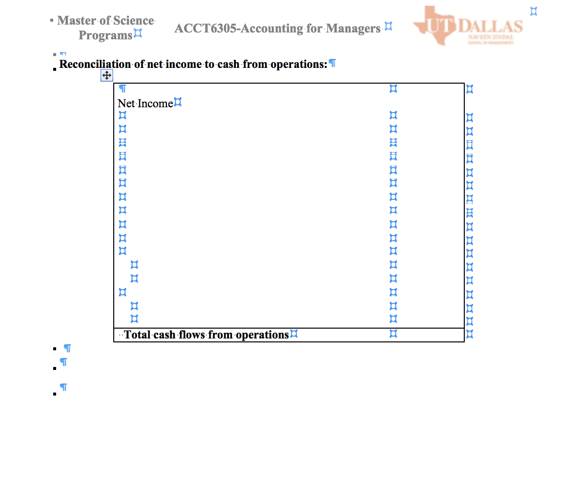 Solved Master of Science Programsa ACCT6305-Accounting for | Chegg.com