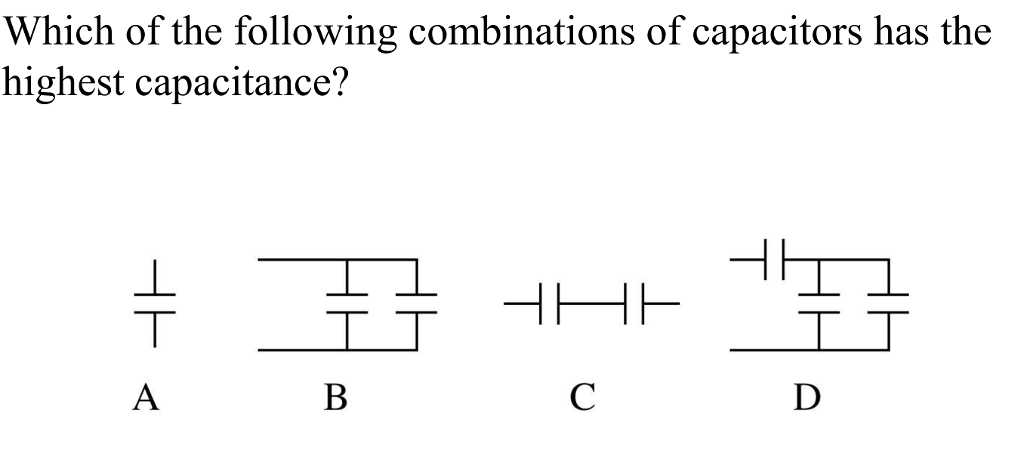Solved Which of the following combinations of capacitors has | Chegg.com