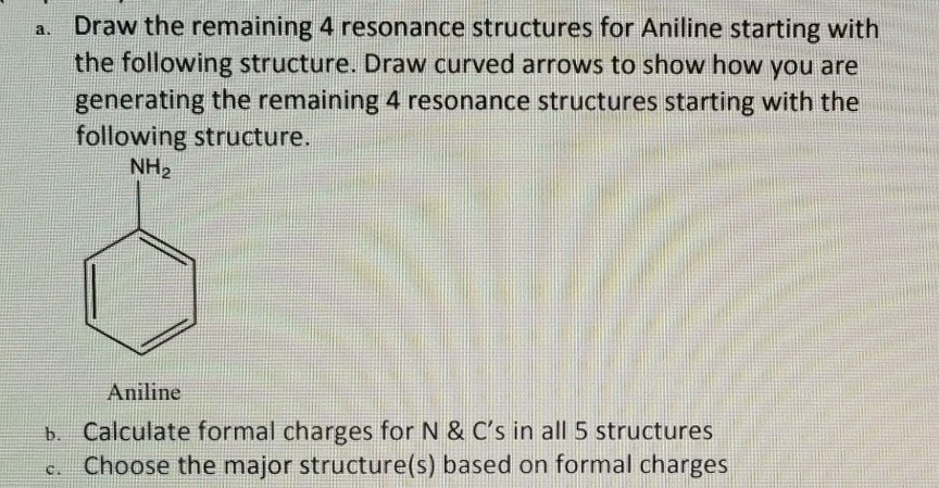 Solved raw the remaining 4 resonance structures for Aniline | Chegg.com