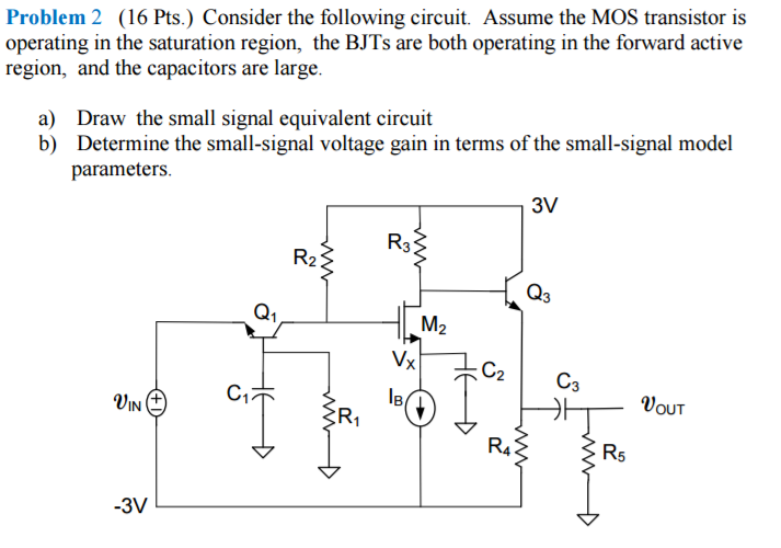 Solved Consider the following circuit. Assume the MOS | Chegg.com
