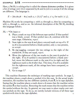 EXAMPLE 3.12 Here, a TM M is solving what is called | Chegg.com