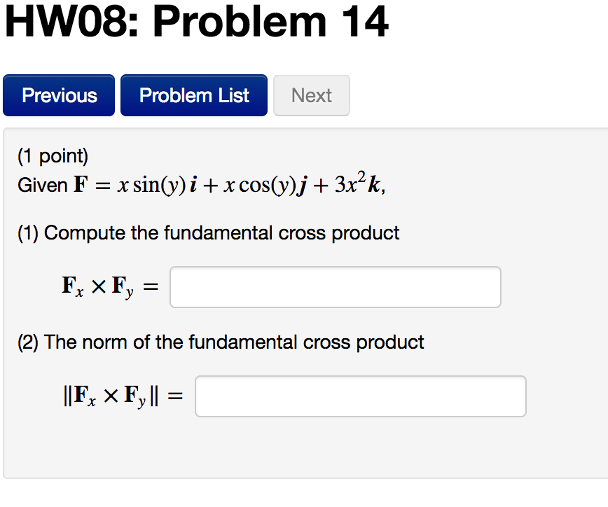 Solved HW08: Problem 14 Previous Problem List Next (1 point) | Chegg.com