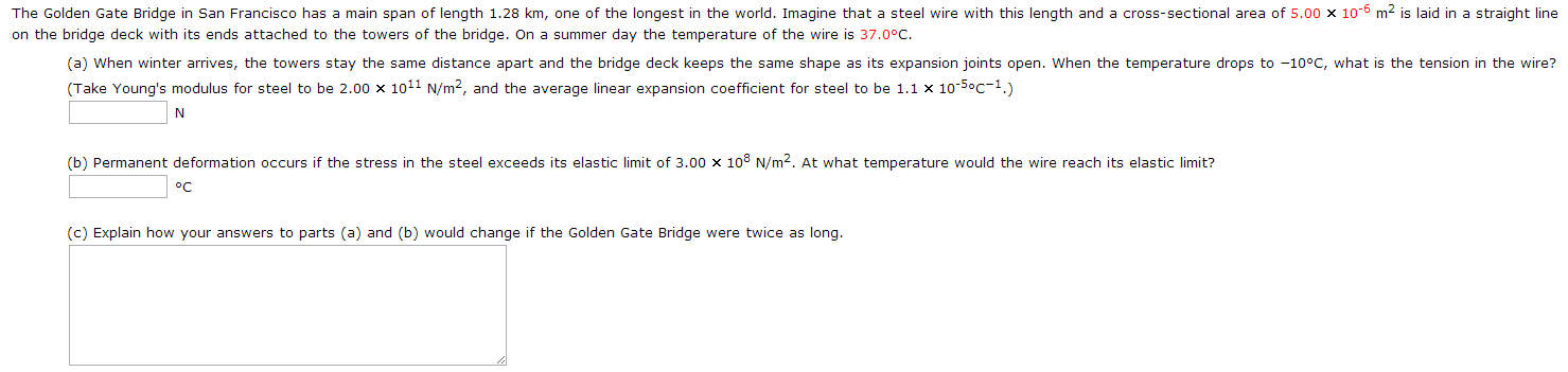 Solved The Golden Gate Bridge in San Francisco has a main | Chegg.com