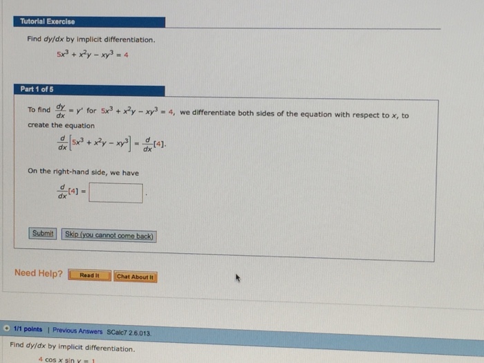 Solved Find dy/dx by implicit differentiation. 5x^3 + x^2y | Chegg.com