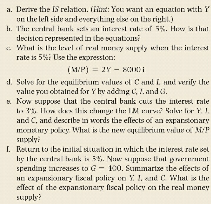 Solved 5. Consider the following numerical example of the | Chegg.com Solved 5. Consider the following numerical example of the | Chegg.com