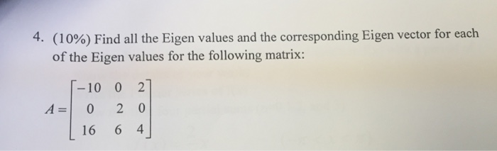 Solved Find all the Eigen values and the corresponding Eigen | Chegg.com