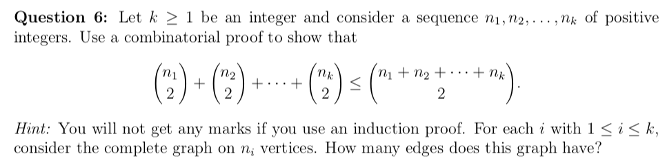 Solved Question 6: Let k 2 1 be an integer and consider a | Chegg.com