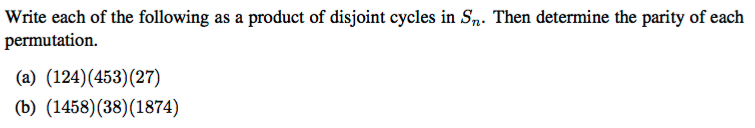 Solved Write each of the following as a product of disjoint | Chegg.com