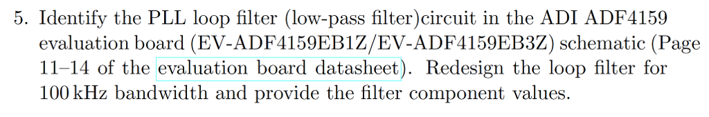 5. Identify the PLL loop filter (low-pass | Chegg.com