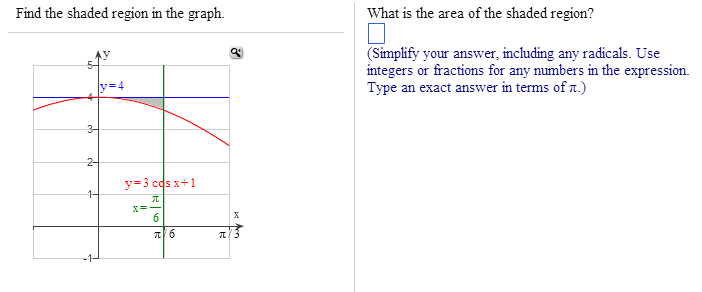 Solved Find the shaded region in the graph. What is the | Chegg.com