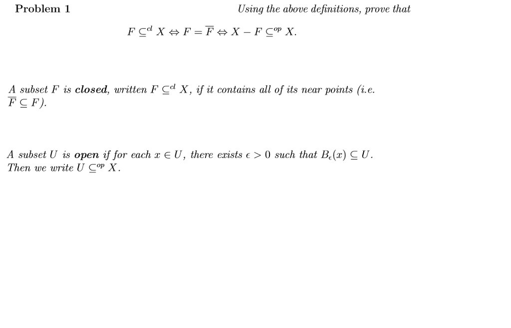 Solved Using the above definitions, prove that F X | Chegg.com
