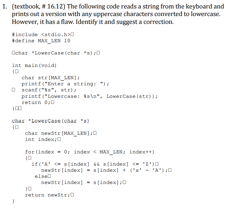 Solved The Following Code Reads A String From The Keyboard