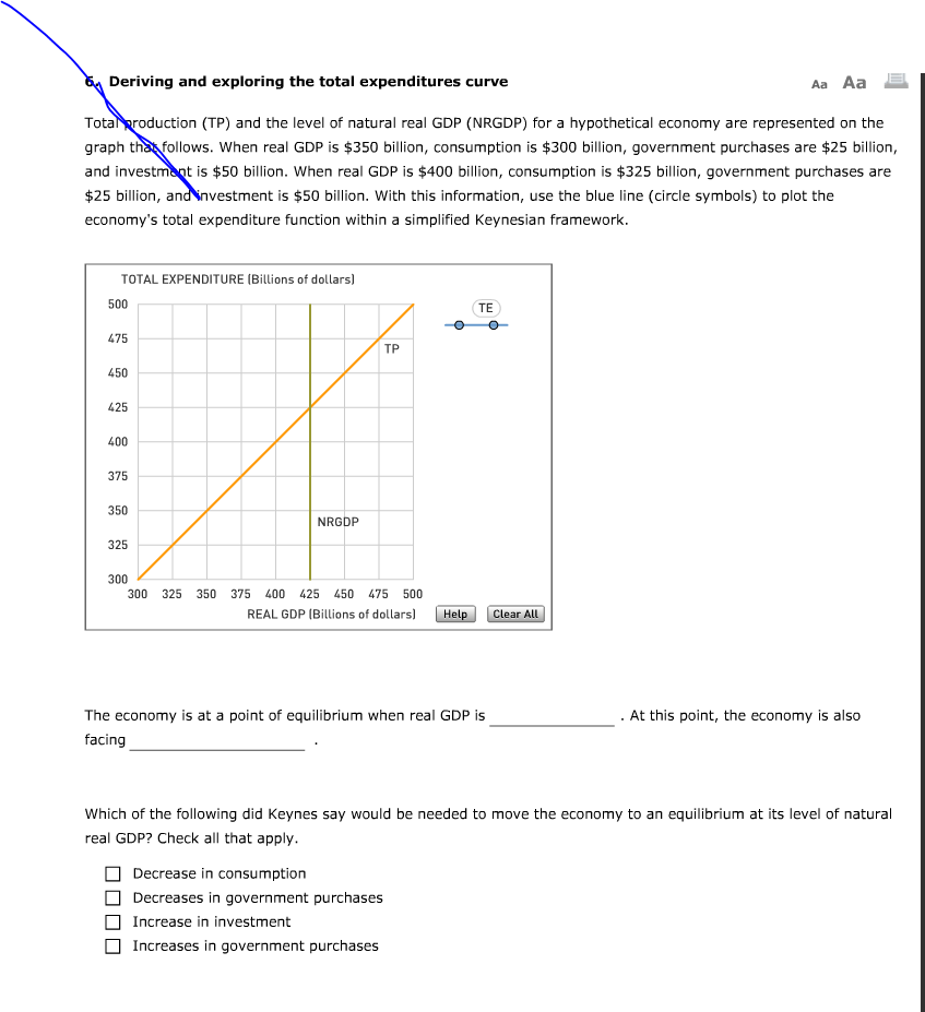 Solved Aa Aa Deriving and exploring the total expenditures | Chegg.com