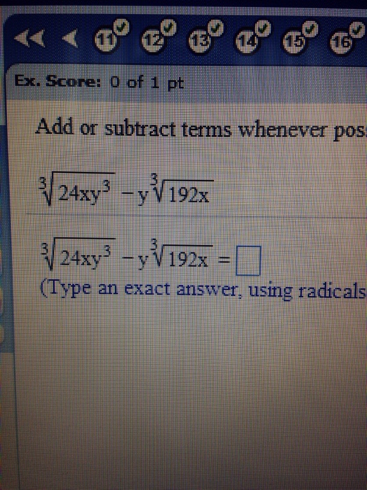 Solved Add or subtract terms whenever pos Cube root 24x^3 - | Chegg.com
