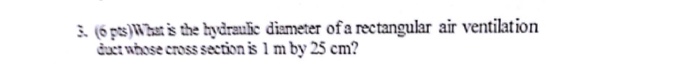 Solved What is the hydraulic diameter of a rectangular air | Chegg.com