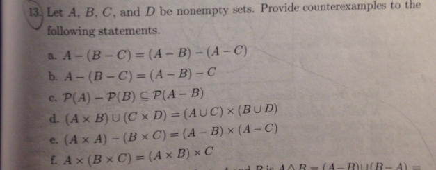 Solved Let .A, B, C, and D be nonempty sets. Provide | Chegg.com