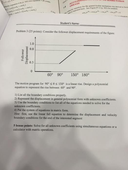 Solved Consider the follower displacement requirements of | Chegg.com