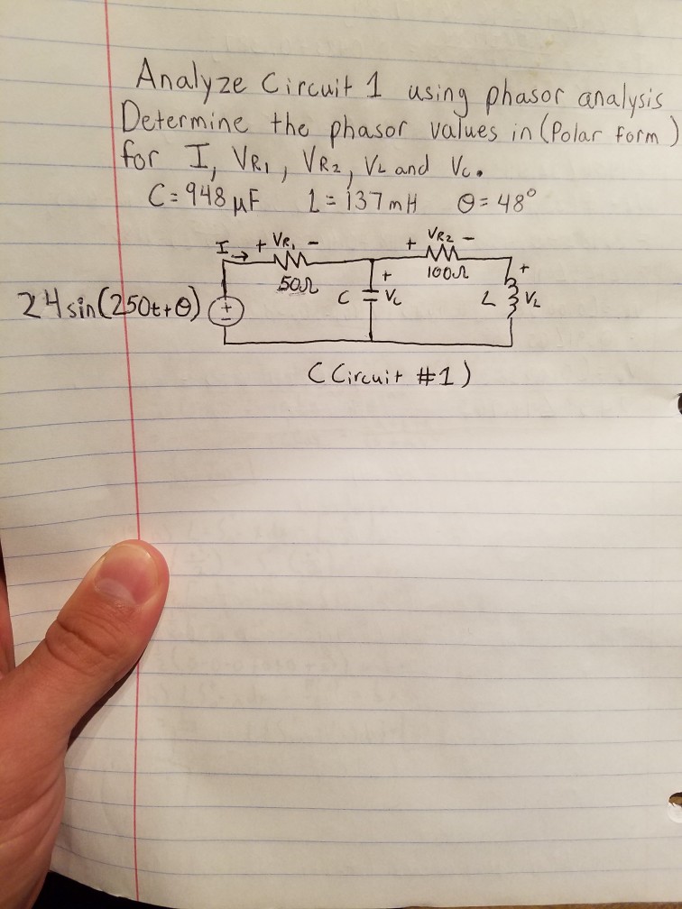 Solved Analyze Circuit 1 using phasor analysis Determine the | Chegg.com